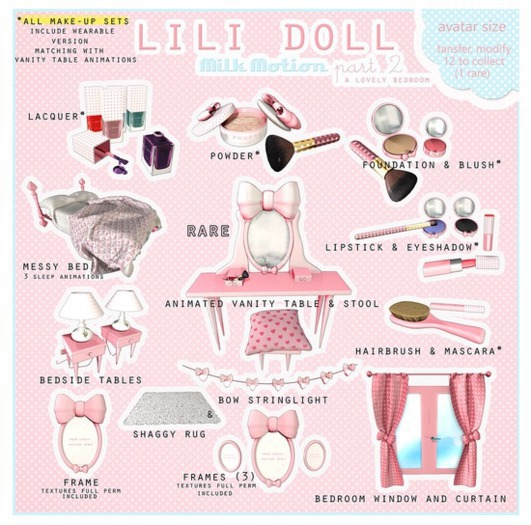 Second Life Marketplace - (Milk Motion) lili doll - Bedroom ...
