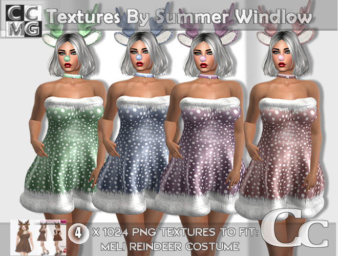 Second Life Marketplace - MELI REINDEER COSTUME TEXTURES 2018 TP6 X 4 ...