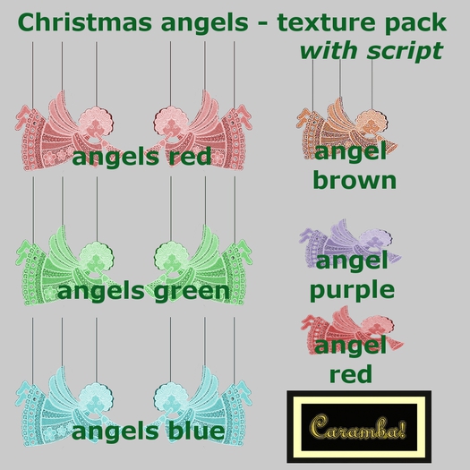 Second Life Marketplace - Christmas angels - texture pack with script ...