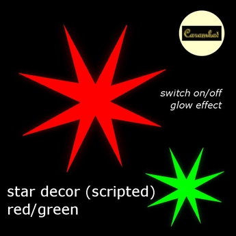 Second Life Marketplace - star decor (scripted) - red/green