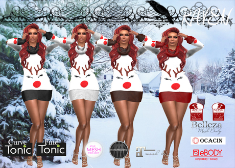 Second Life Marketplace - HOLIDAY SWEATER RUDOLPH FAT PACK BOXED