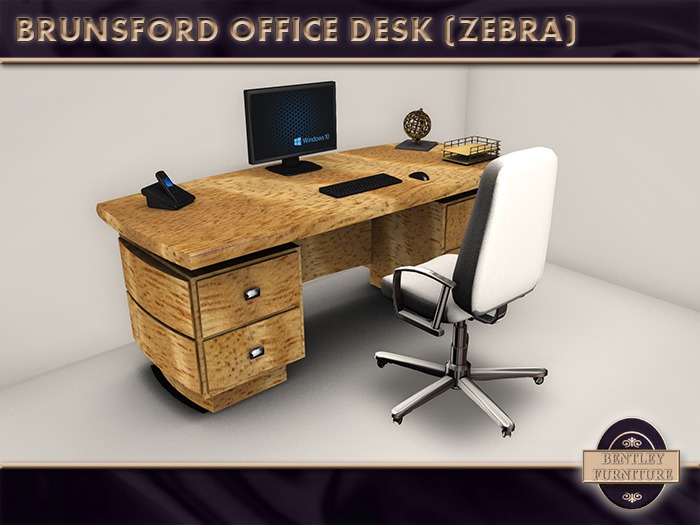 Second Life Marketplace - Brunsford Office Desk (Zebra) - PG Version ...