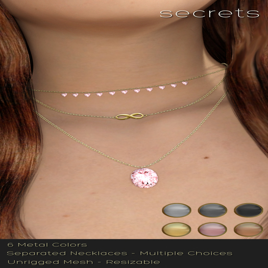 Second Life Marketplace - -SECRETS- lia Chains Necklace Set - Gold