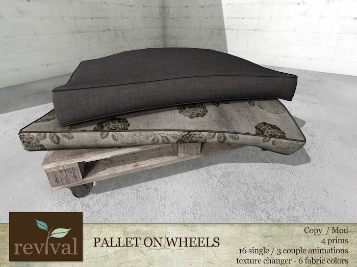 Second Life Marketplace - .:revival:. pallet on wheels