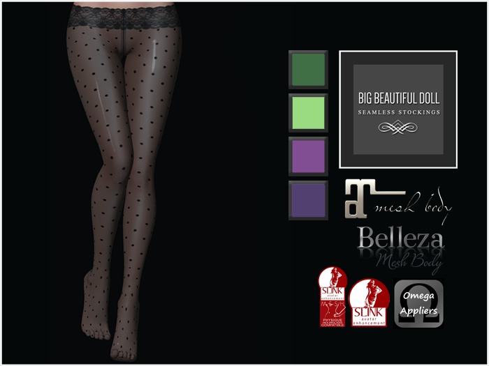 Second Life Marketplace Nylon Polka Dot Bom Tights V5