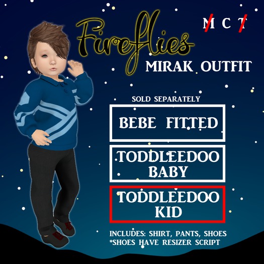 Second Life Marketplace - Fireflies Mirak Outfit TDK