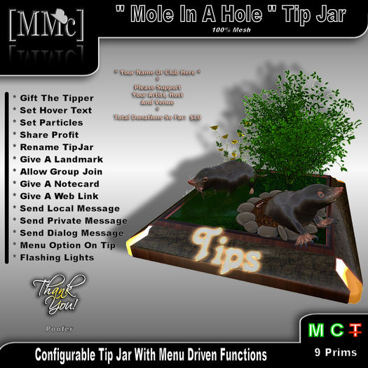 Second Life Marketplace - [Animal Magic] "Mole In A Hole" Tip Jar