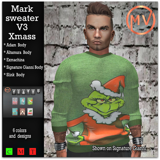 Second Life Marketplace - MV - Mark - Sweater V3 Xmass Adam , Altamura ...