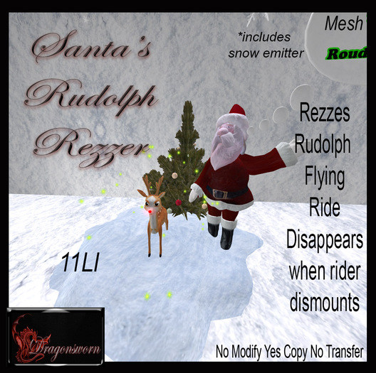 Second Life Marketplace - Santa Rudolph Rezzer Ride