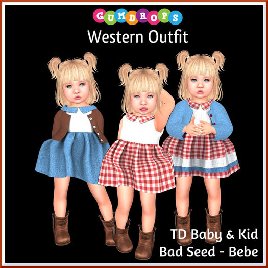 Second Life Marketplace - Gumdrops - Western Dress and Boots