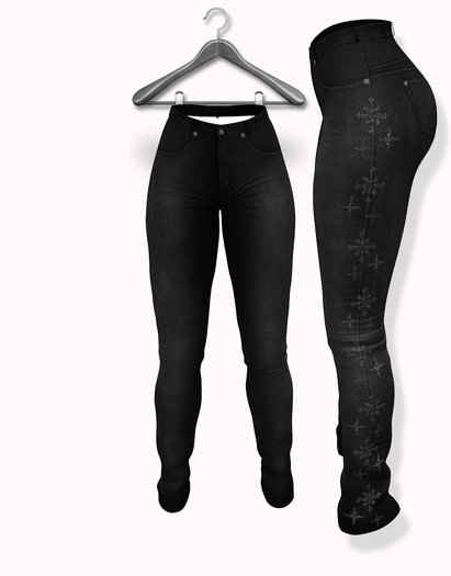 Second Life Marketplace - V2V Lexi Snowflake Black jeans (Maitreya)