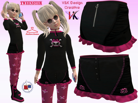 Second Life Marketplace - V&K Design Tweenster crazy Girl Punks Skull ...