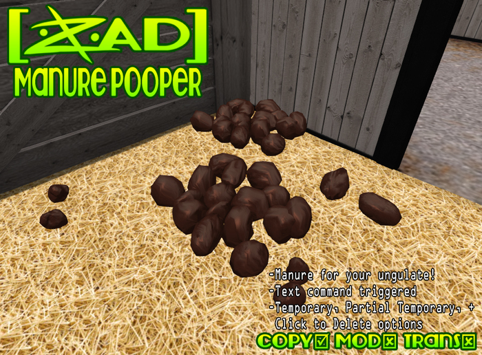 Second Life Marketplace - [ZAD] Manure Pooper