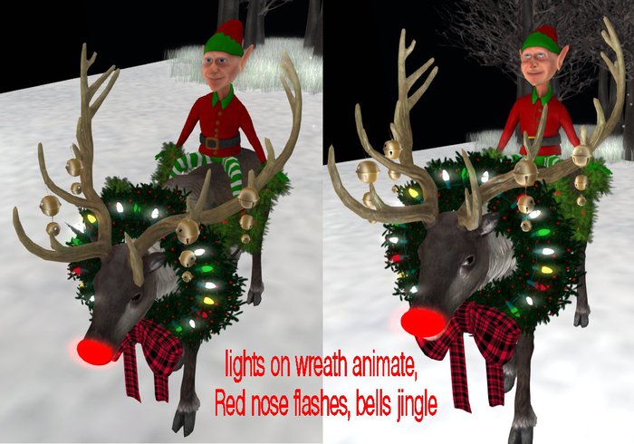 Second Life Marketplace - AA Country Elf Riding Rudolph w/sound