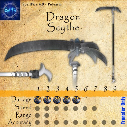 Second Life Marketplace - Dragon Scythe [ Spell Fire ] Polearm
