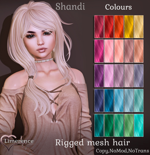 Second Life Marketplace - {Limerence} Shandi hair-Colours