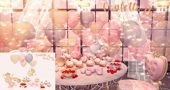 Second Life Marketplace - DISORDERLY. / Confetti Party / Gold