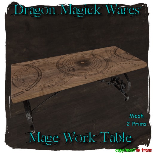 Second Life Marketplace - Dragon Magick Wares Mage Work Table Mesh