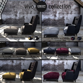 Second Life Marketplace - Concept} *07. Vivo Pouf Rouge