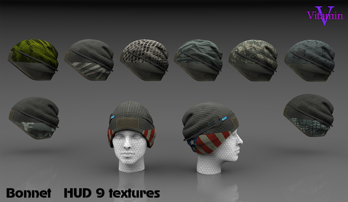 Second Life Marketplace - Bonnet mesh + HUD 9 Texture (VitaminV)