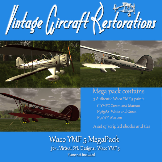 Second Life Marketplace - PAINT Waco YMF 5 MegaPack v1.5