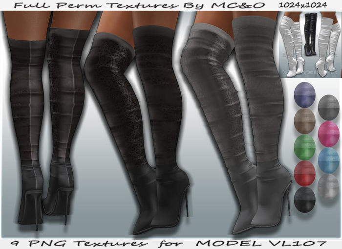 Second Life Marketplace - 9 PNG TEXTURES V143 for Model VL107