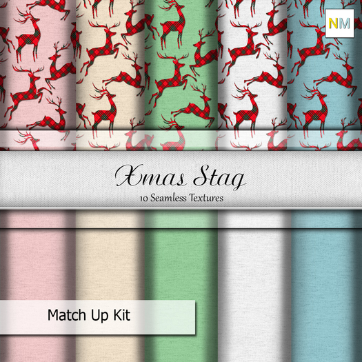 Second Life Marketplace - Xmas Stag MatchUp Kit 10 Seamless Winterfest ...