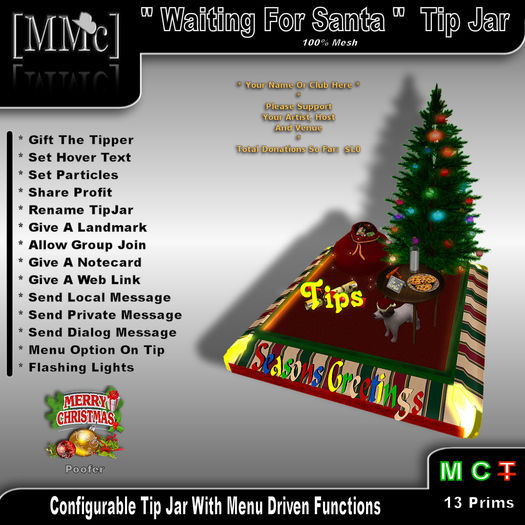 Second Life Marketplace - [MMc] "Waiting For Santa" Tip Jar