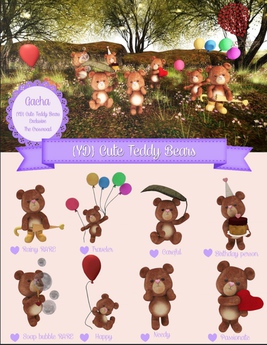 Second Life Marketplace - {YD} Cute Teddy Bears - Careful