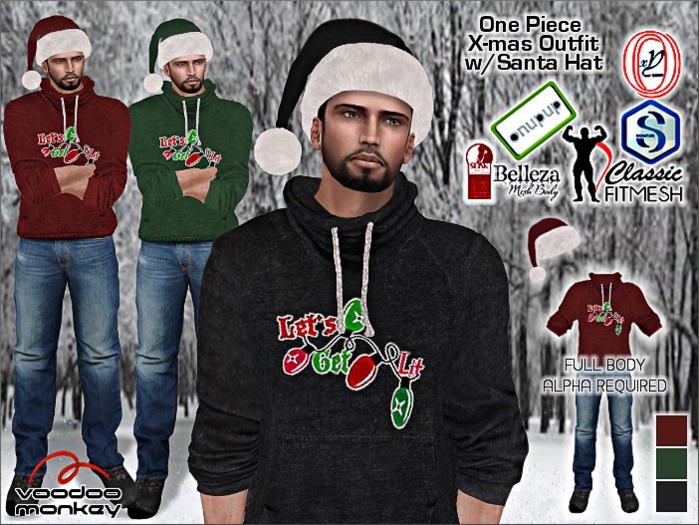Second Life Marketplace - [VM] Aaron 1 Piece Christmas Outfit for ...