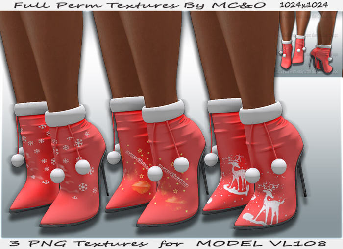 Second Life Marketplace - 3 PNG TEXTURES V144 for Model VL108