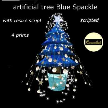 Second Life Marketplace - Christmas - artificial tree Blue Sparkle ...