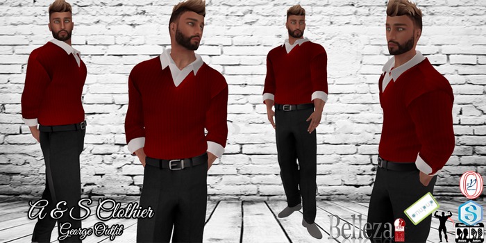 Second Life Marketplace - A & S Clothier Red George Outfit