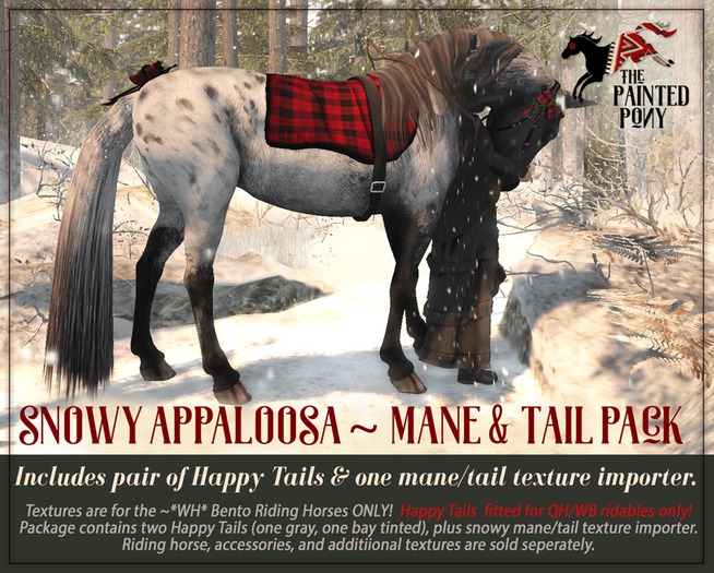 Second Life Marketplace - The Painted Pony ~ Snowy Appaloosa Mane ...