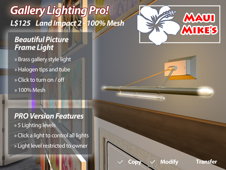 Second Life Marketplace - Gallery Lighting Pro