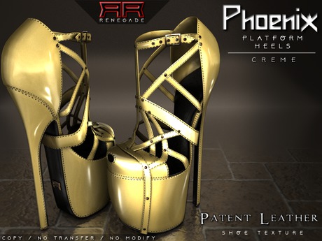 Second Life Marketplace - [Renegade] Phoenix Platform Heels - Creme