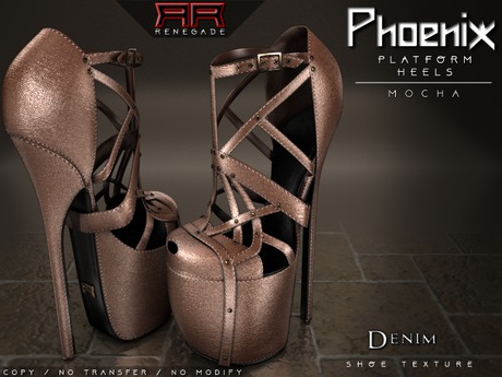 Second Life Marketplace - [Renegade] Phoenix Platform Heels - Mocha