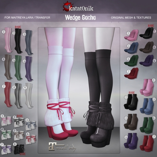 Second Life Marketplace - *katat0nik* (socks6 / Maitreya) Wedge Gacha