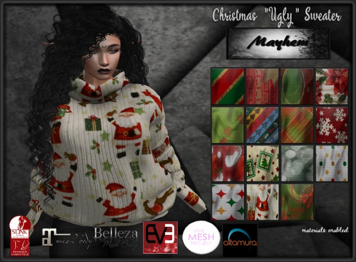Second Life Marketplace - Mayhem Unpacker HUD - Christmas "Ugly" Cable ...