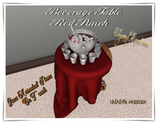 Second Life Marketplace - Punch Bowl Table - Silver