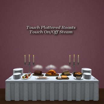 Second Life Marketplace - Bey Roast Buffet Table Silver On Hue