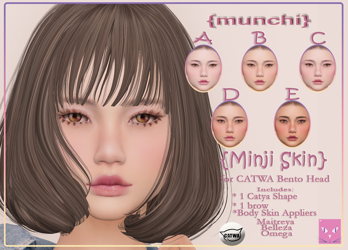 Second Life Marketplace - {munchi} Min-ji CATWA Skin B