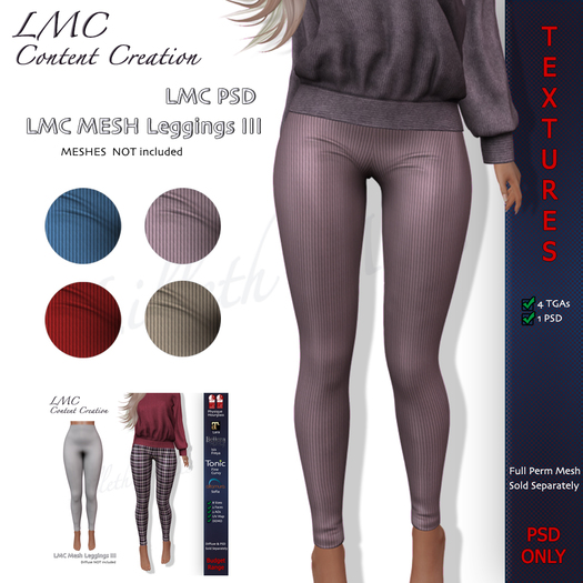Second Life Marketplace - LMC PSD - Leggings III - PSD & Textures ONLY