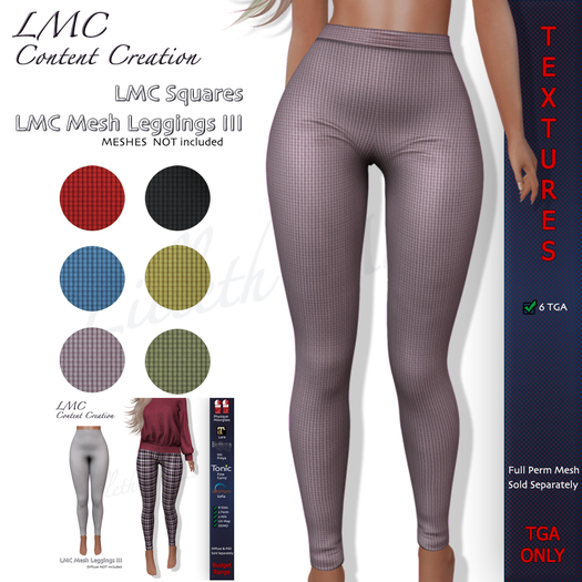 Second Life Marketplace - LMC TGA - Squares - Textures for the LMC Mesh ...