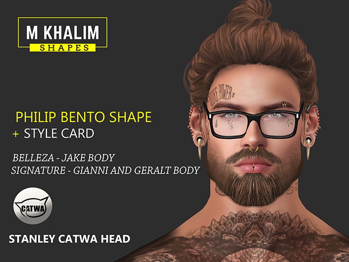 Second Life Marketplace - PHILIP BENTO MALE SHAPE FOR CATWA STANLEY ...