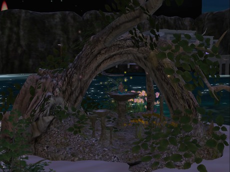 Second Life Marketplace - Fallen tree arch with flowers, fairies and ...