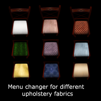 Second Life Marketplace - Victorian Lyre Chair (Dark Rosewood), 7 sit ...