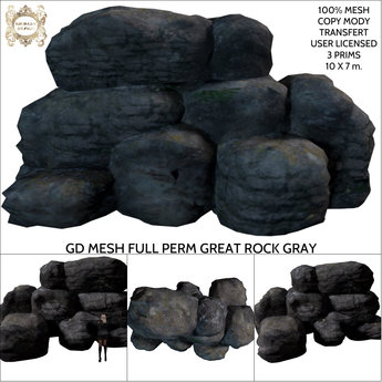 Second Life Marketplace - GD MESH FULL PERM GREAT ROCK GRAY