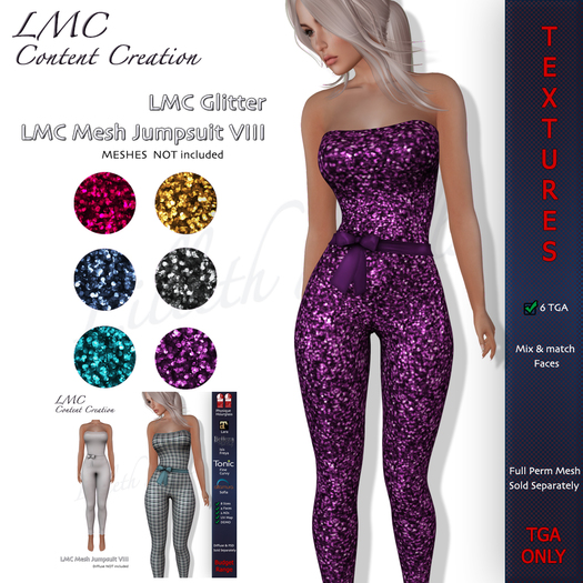 Second Life Marketplace - LMC TGA - Glitter - Textures for the LMC Mesh ...