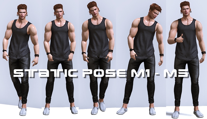 Second Life Marketplace - YKZ4.Male Static Pose M1-M5